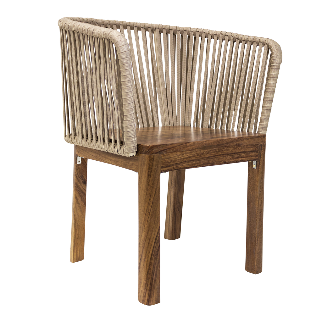 Oaxaca silla cuerda beige base parota | Idelika